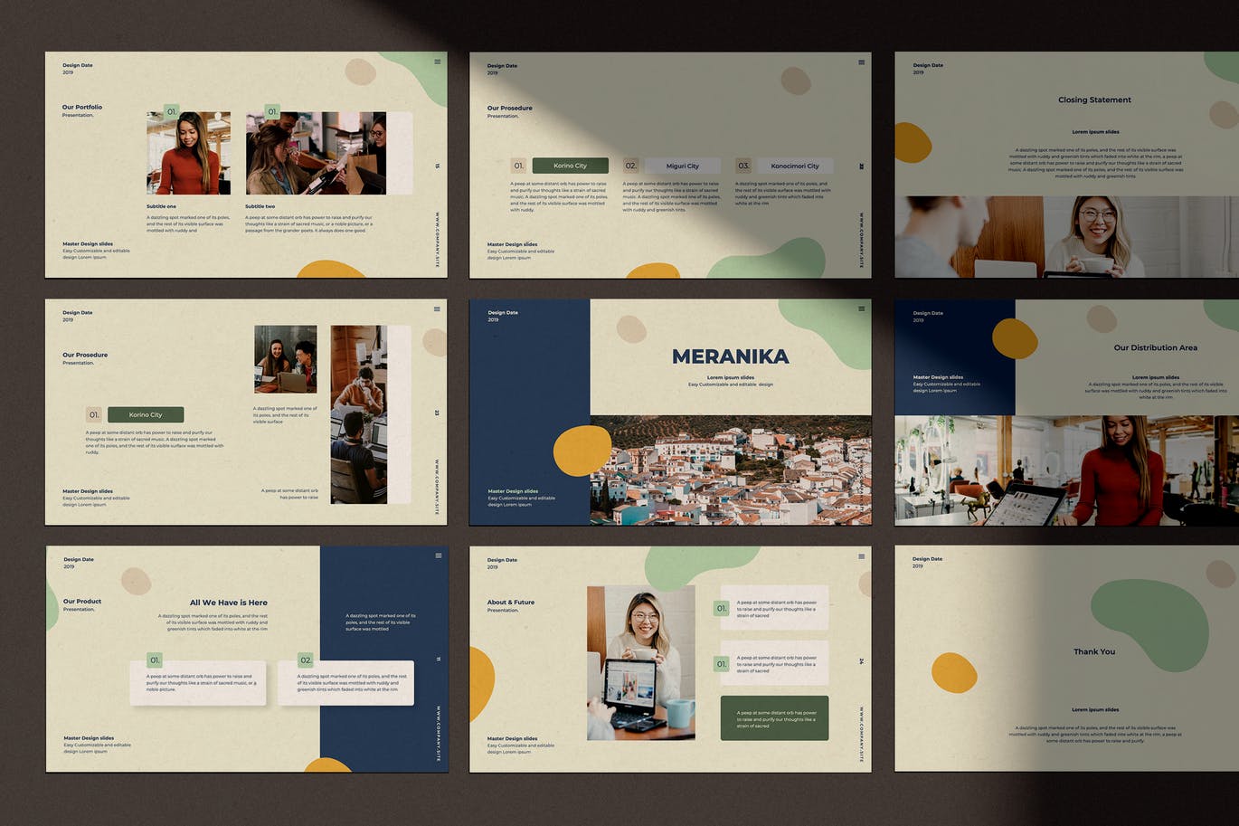 29页蓝色多边形背景的几何风医院年中总结PPT模板_51PPT模板 国外幻灯片 keynote模板 免费PPT模板下载